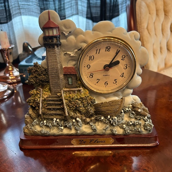 Vintage | Accents | Vintage De Elina Lighthouse Clock Nautical Ocean ...